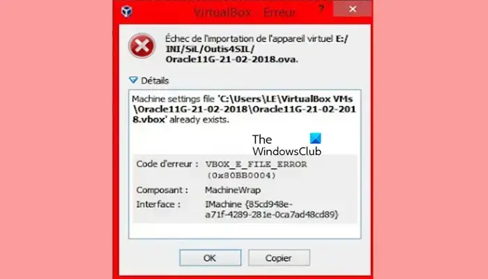 VirtualBox VBOX_E_FILE_ERROR 0x80bb0004 (修正): こんにちは